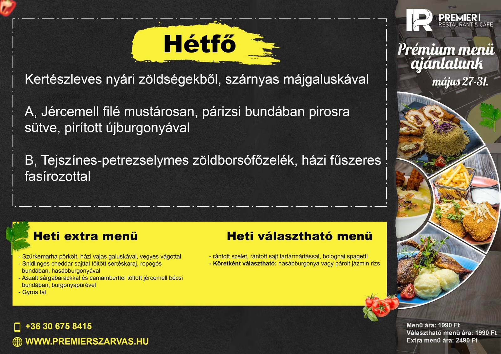 Napi menü - Premier | Restaurant & Cafe – Szarvas